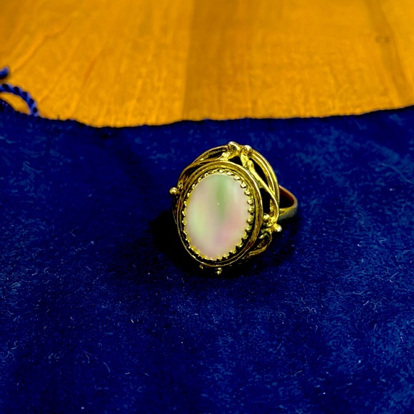 Whiting & Davis | Jewelry | Vintage Mother Of Pearl Ring Whiting And ...